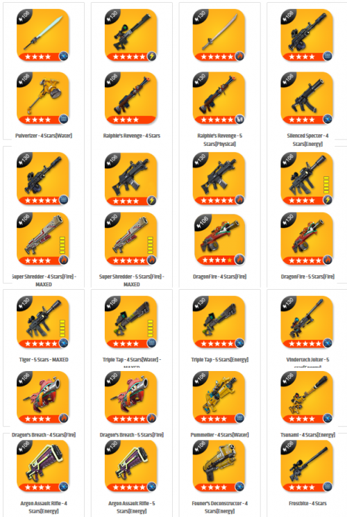 Fortnite Save The World Items 🔴 Top Weapon's Nocturno 🔴 All other max ...